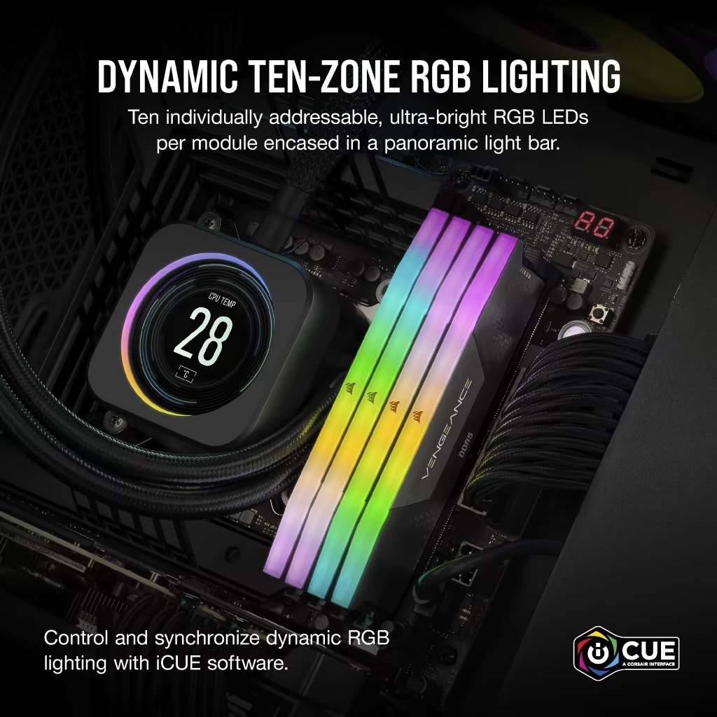 VENGEANCE? RGB 64GB (2x32GB) DDR5 DRAM 6000MT/s CL30 Memory Kit â Black ...