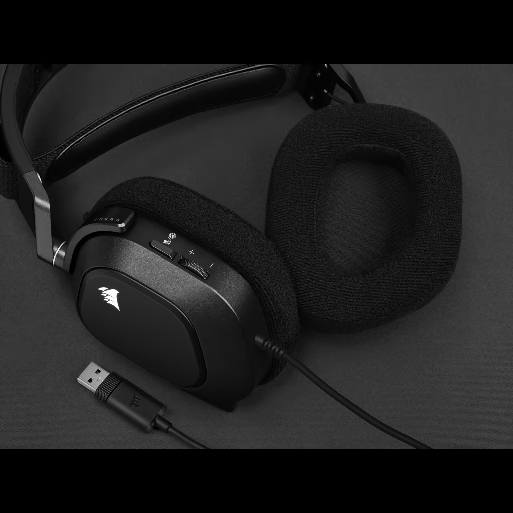 HS80 RGB USB Wired Gaming Headset â Carbon - CORSAIR