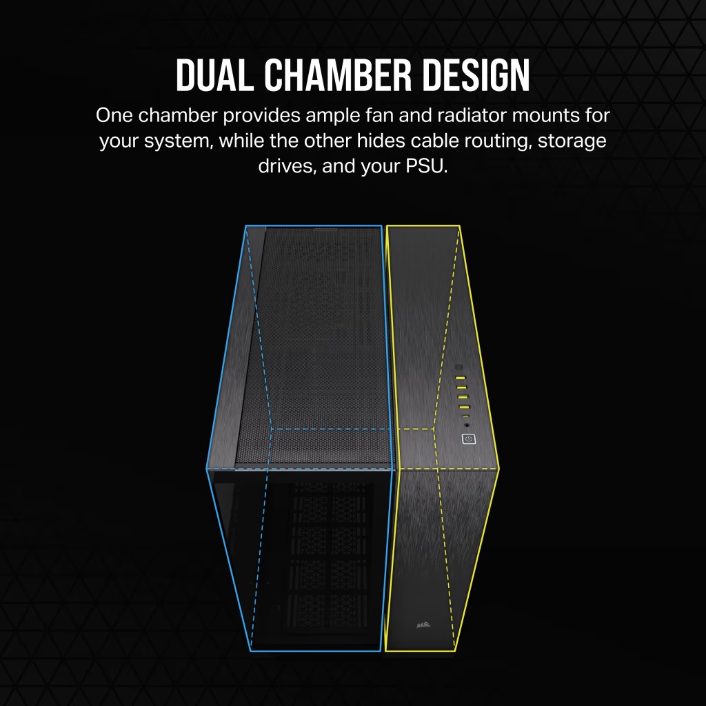 6500X Mid-Tower Dual Chamber PC Case - Black/Obsidian Aluminum - CORSAIR