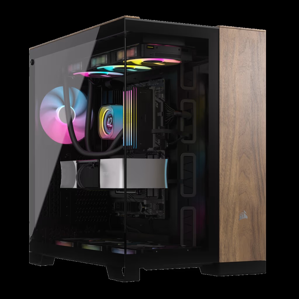 6500X Mid-Tower Dual Chamber PC Case - Black/Walnut Wood - CORSAIR